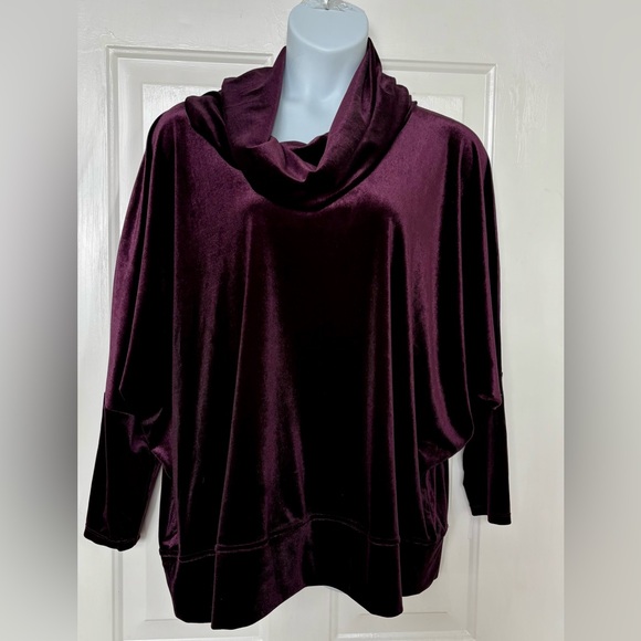 MarlaWynne | Tops | Marla Wynne Velour Purple Cowl Shirt X | Poshmark